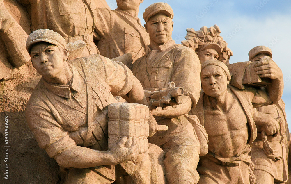 Photo & Art Print Red Army Statues at Mao's Mausoleum on Tiananmen ...
