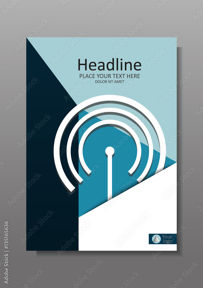Business Cover design A4 with wi fi and IT theme. Annual report Stock ...