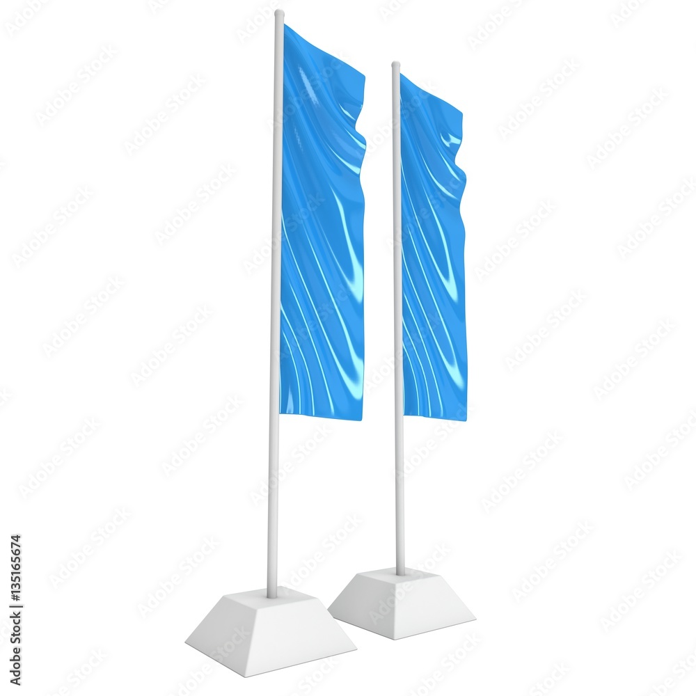 Flag Blue Expo Banner Stand. Trade show booth. 3d render illustration ...