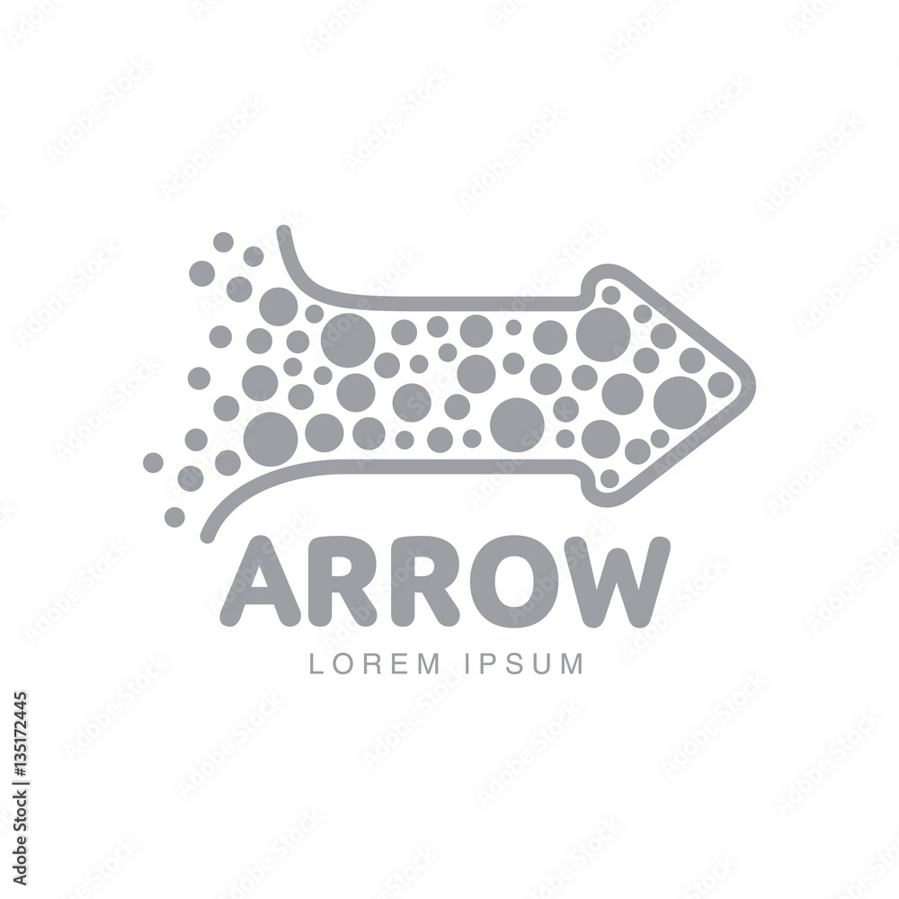 Business, corporate logo template with arrow outline filled by big and ...