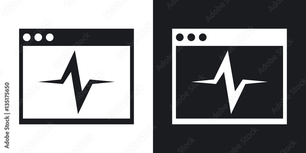 Vector diagnostics icon. Two-tone version on black and white background ...