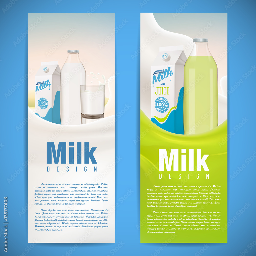 Milk design vector illustration with milk splash and bottle Stock ...