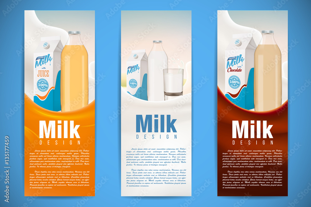 Milk design vector illustration with milk splash and bottle Stock ...