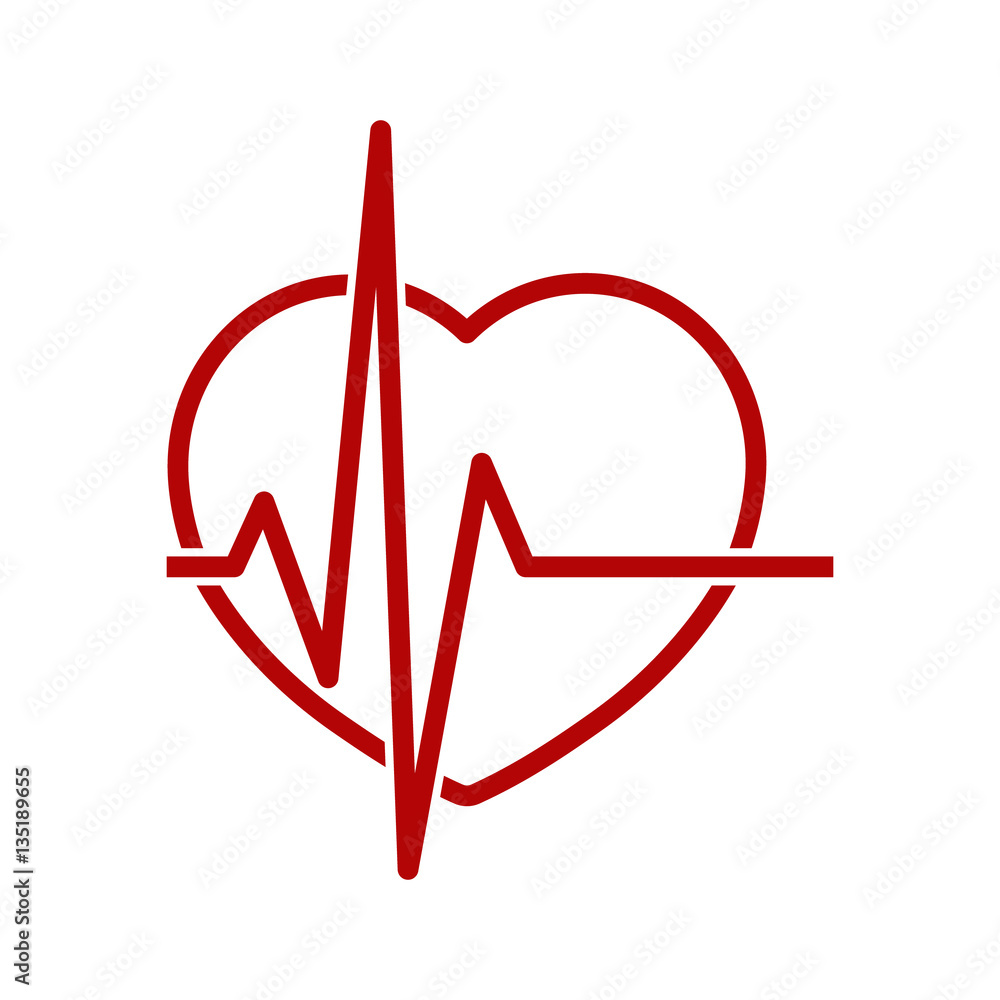 Heart pulse outline Stock Vector | Adobe Stock