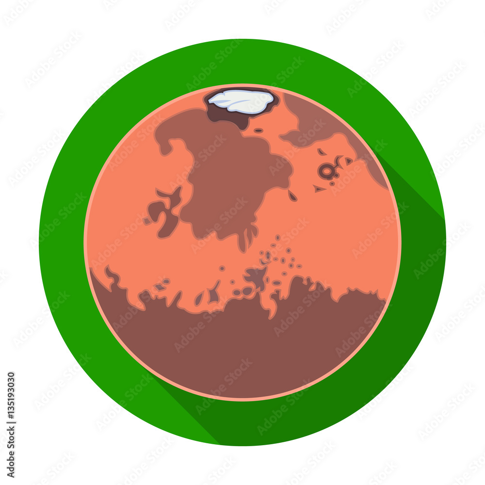 Mars icon in flat style isolated on white background. Planets symbol ...