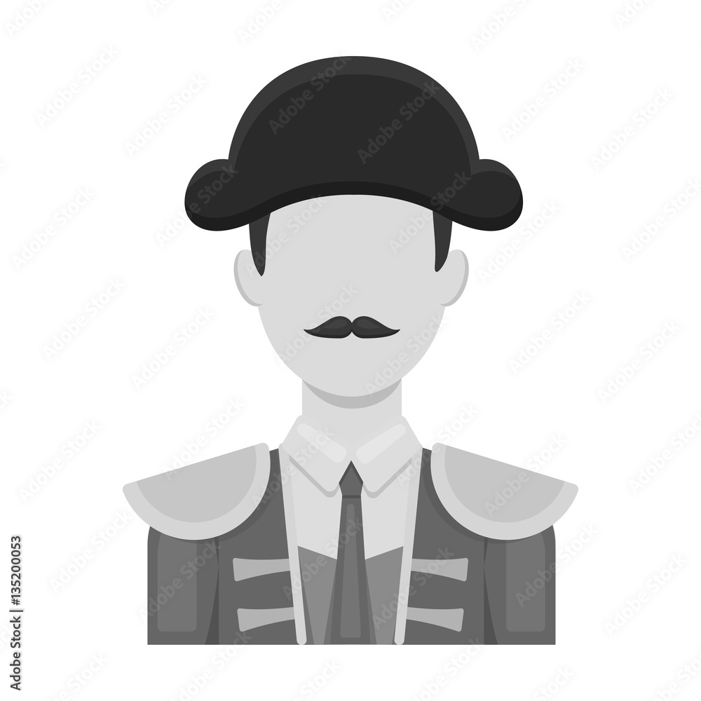 Matador icon in monochrome style isolated on white background. Spain ...