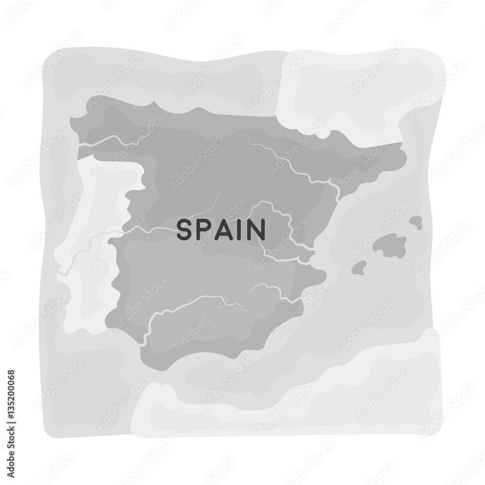 Territory of Spain icon in monochrome style isolated on white ...
