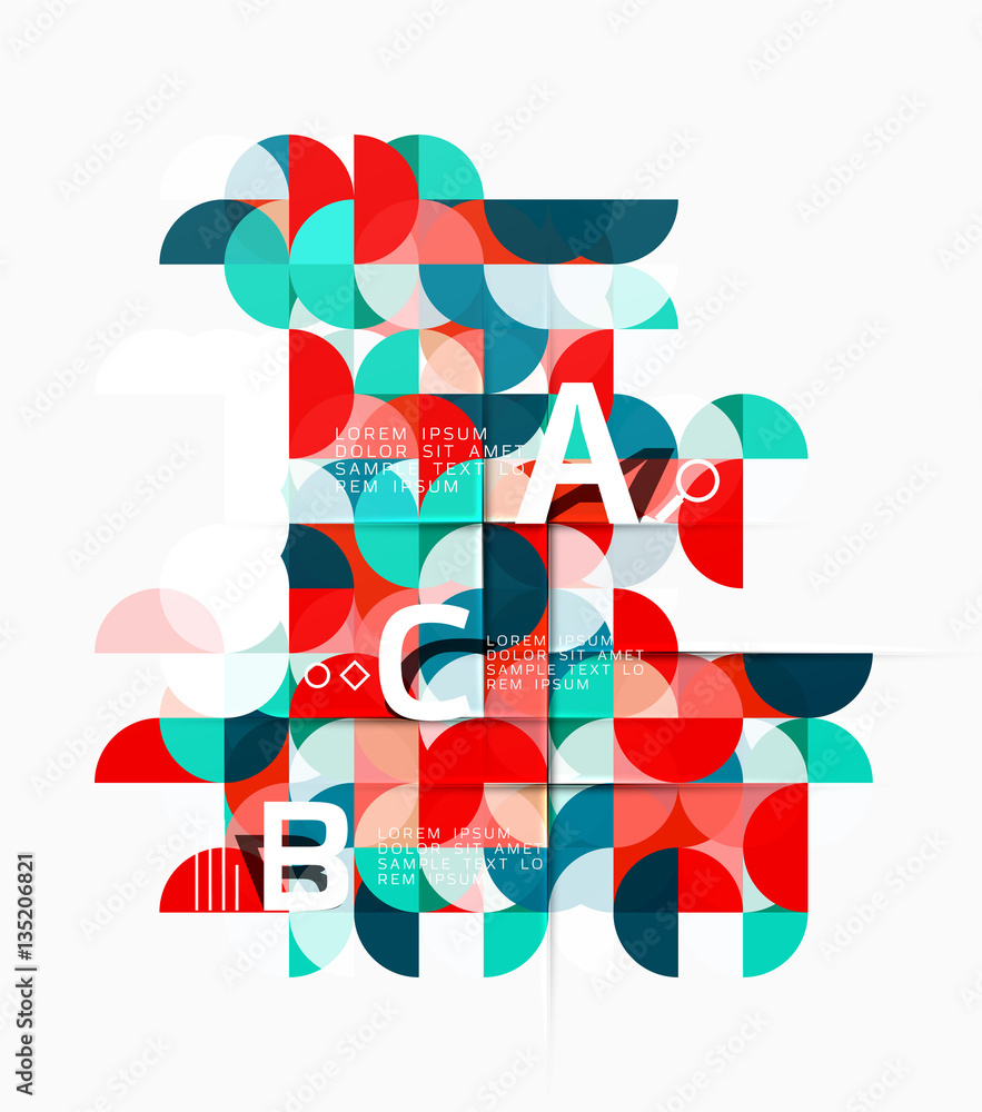 Abstract circle geometric composition isolated on white Stock Vector ...
