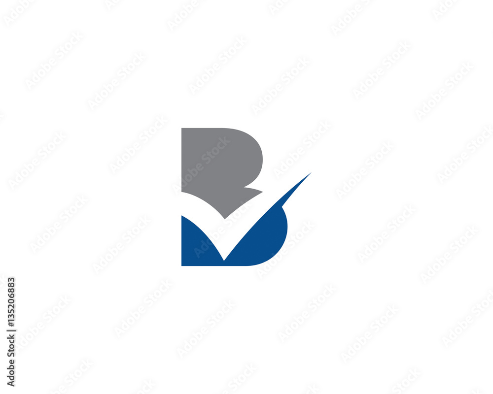 Letter B and Negative Space Check Mark Logo 1 Stock Vector | Adobe Stock