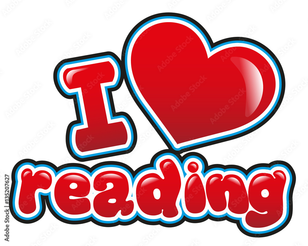I love reading vector de Stock | Adobe Stock