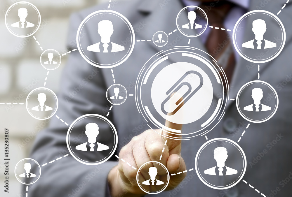 Clip business office clerical work social network education concept ...