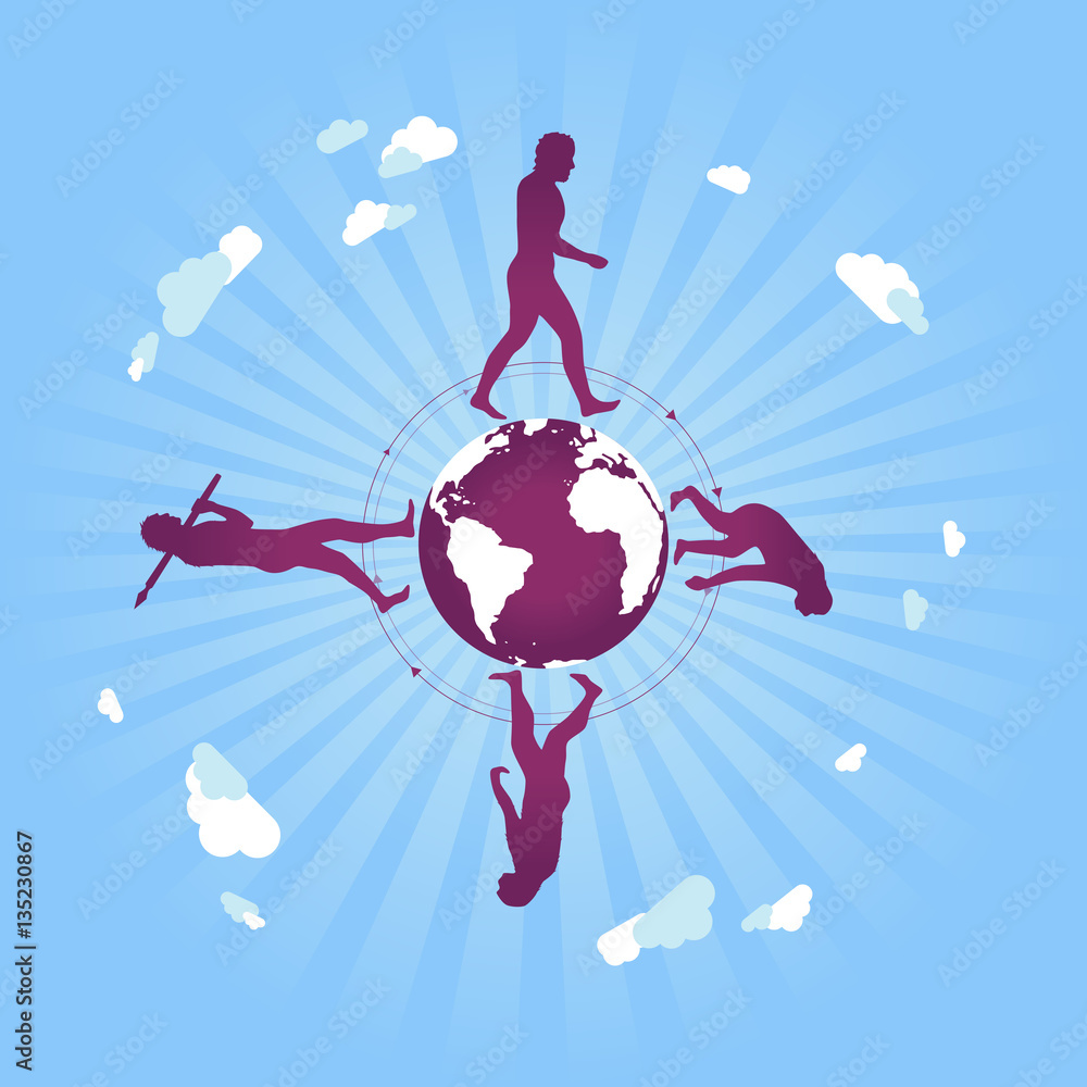 Photo & Art Print Human evolution into present modern / digital world.