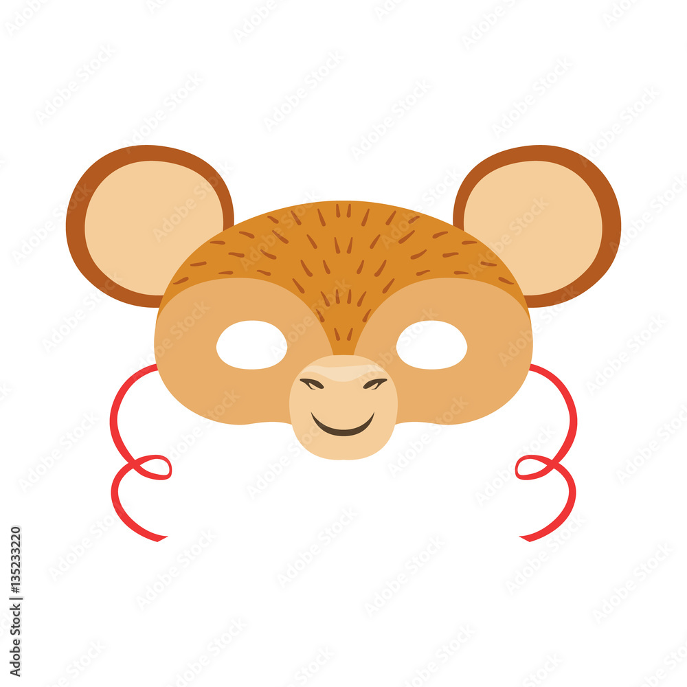 Monkey Animal Head Mask, Kids Carnival Disguise Costume Element Stock ...