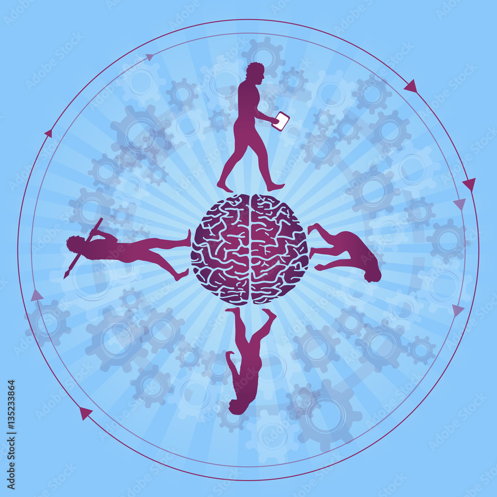 Poster Human evolution into modern / digital world – Wall Art | UkPosters