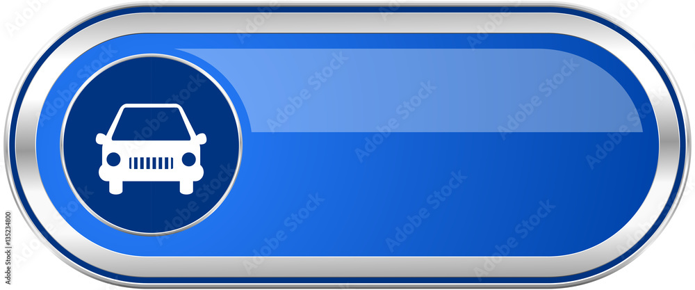 Car long blue web and mobile apps banner isolated on white background ...