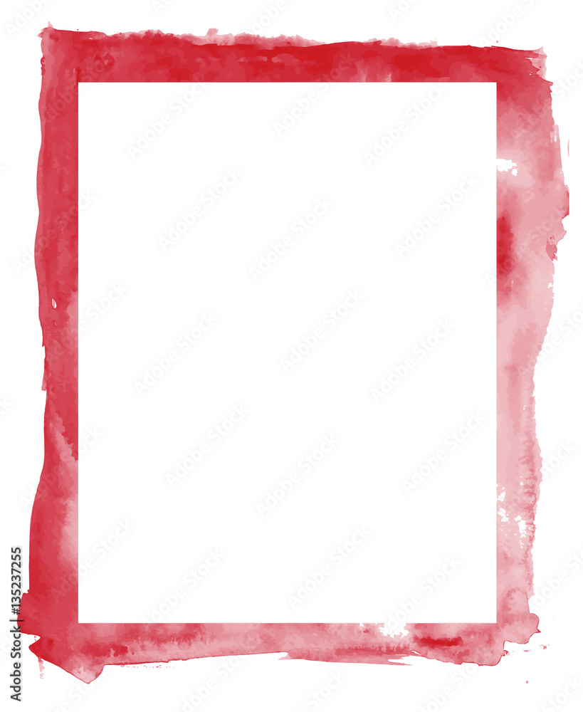 Abstract red watercolor frame and white space Stock Vector | Adobe Stock