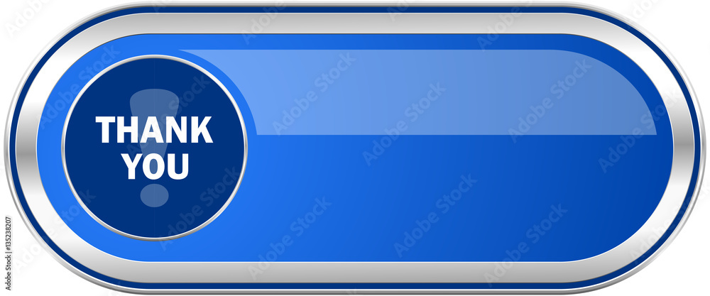 Thank you long blue web and mobile apps banner isolated on white ...