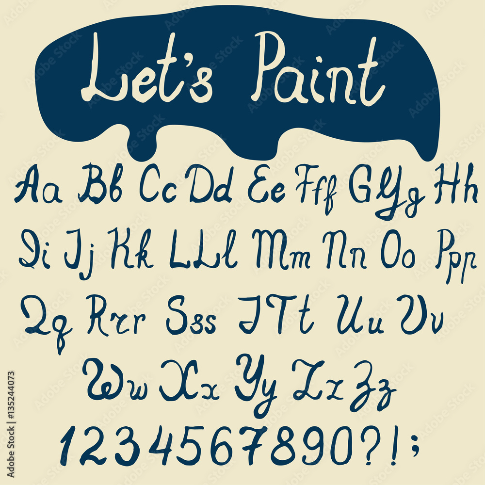 Vintage alphabet, hand drawn font. Stock Vector | Adobe Stock