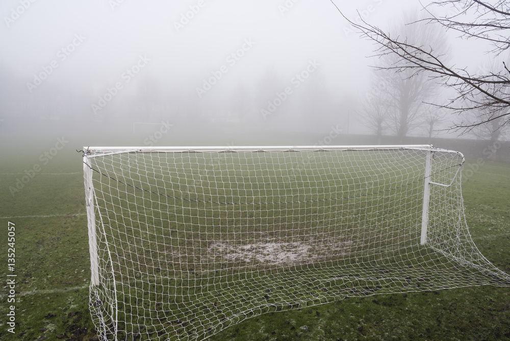 Football Pitch and Fog Stock Photo | Adobe Stock