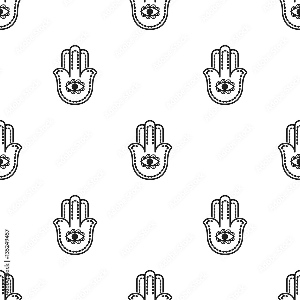Hamsa icon in black style isolated on white background. Religion ...