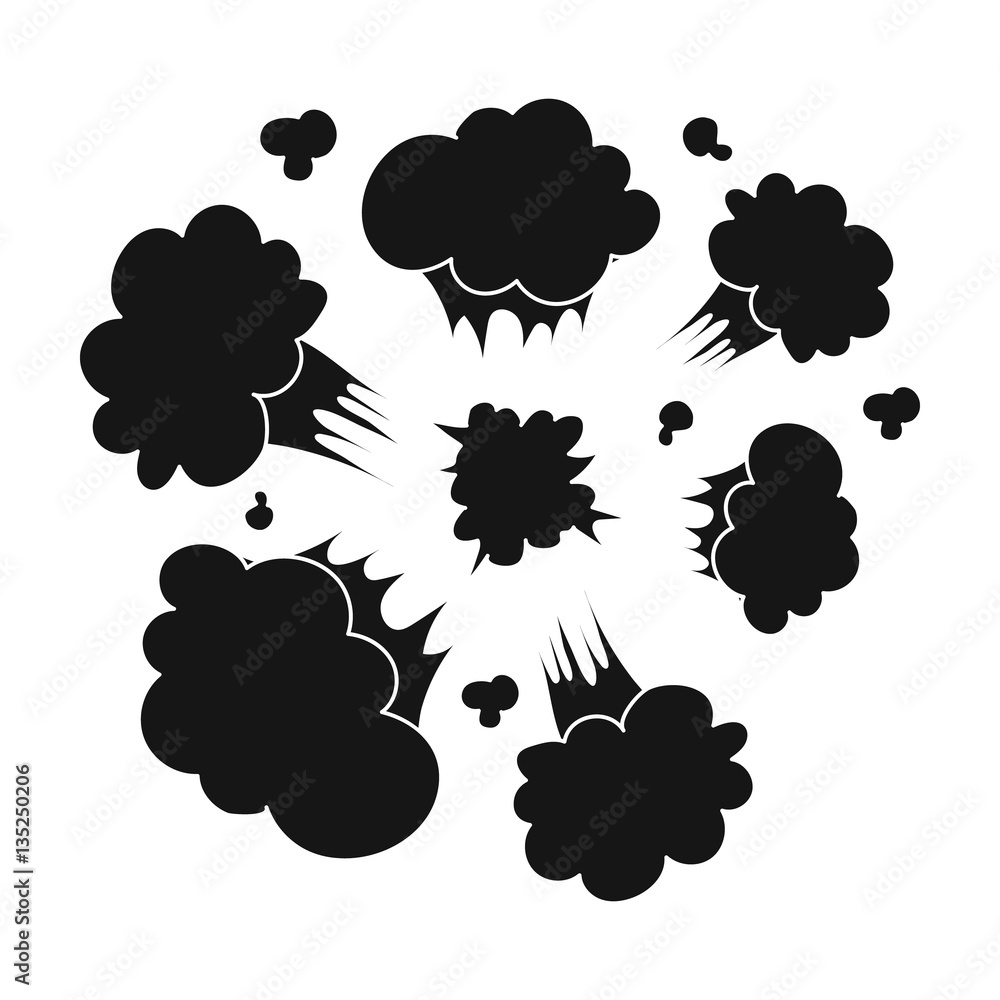 Explosion icon in black style isolated on white background. Explosions ...