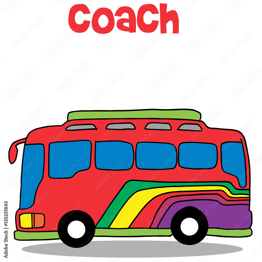 Coach bus cartoon vector art Stock Vector | Adobe Stock