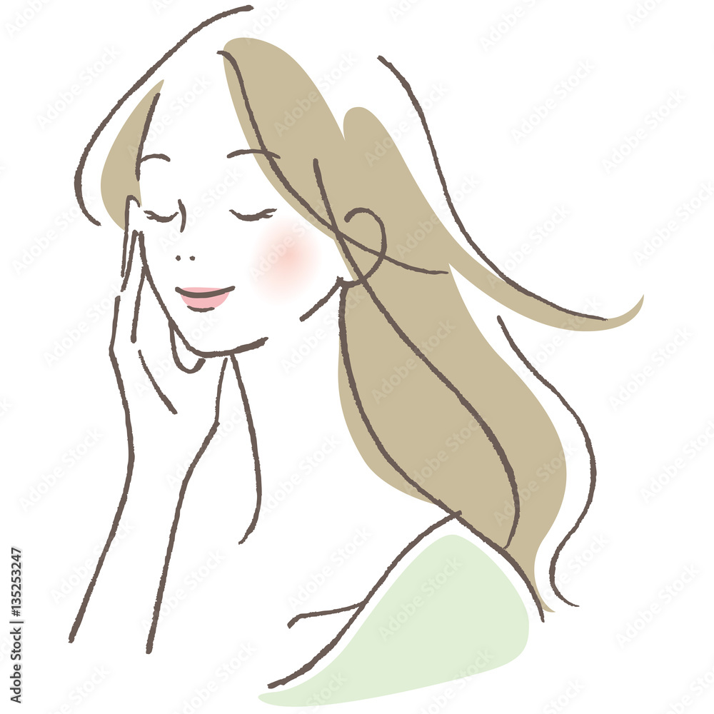 目を閉じる女性 Stock Vector | Adobe Stock