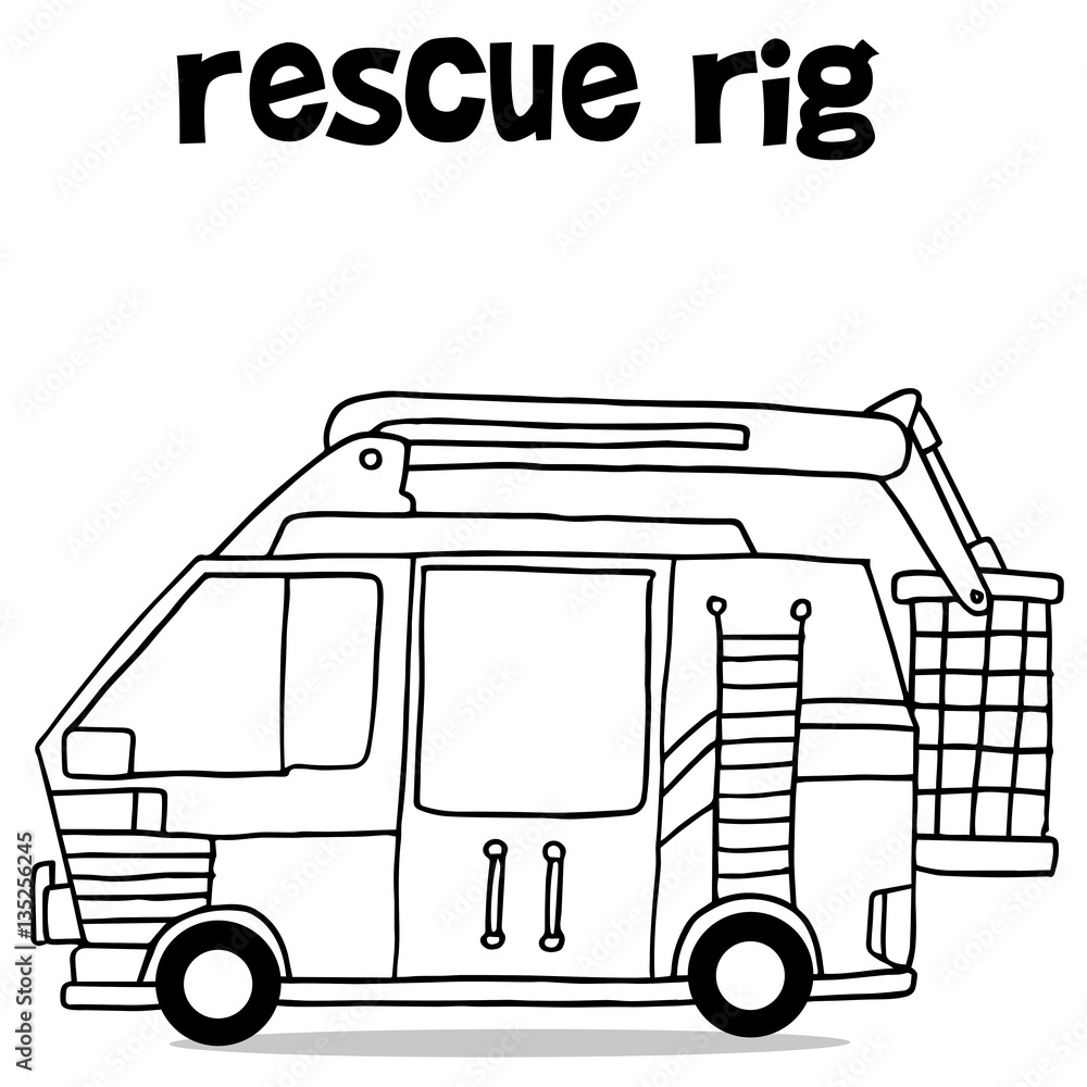 Hand draw of rescue rig Stock Vector | Adobe Stock