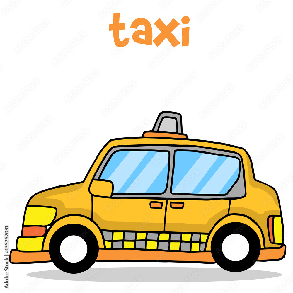 Cartoon taxi transportation vector art Stock Vector | Adobe Stock