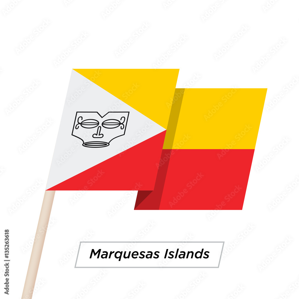 Marquesas Islands Ribbon Waving Flag Isolated on White. Vector ...