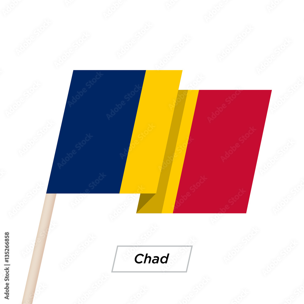 Chad Ribbon Waving Flag Isolated on White. Vector Illustration. Stock ...