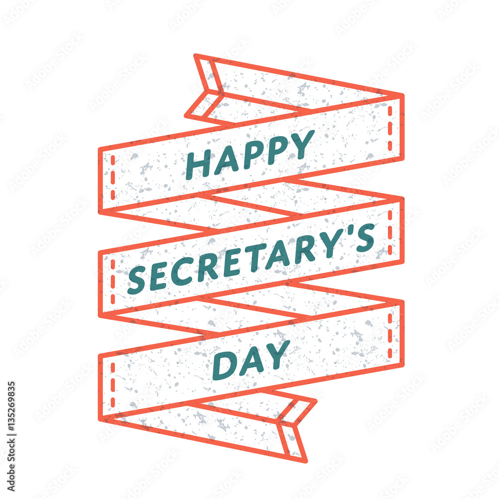 Happy Secretary day emblem isolated vector illustration on white ...
