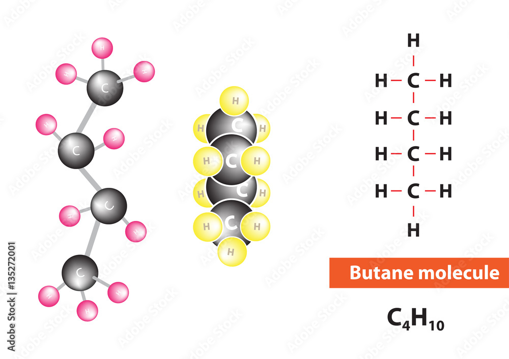 Butane molecular structure Stock Vector | Adobe Stock