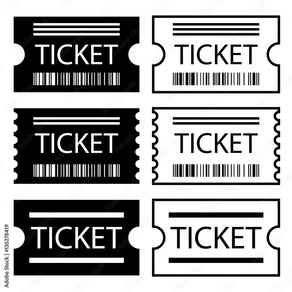 paper ticket symbol black white vector Stock Vector | Adobe Stock