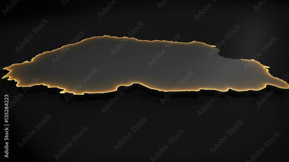 Seamless looping 3D animation of the map of Bhutan including 2 versions ...