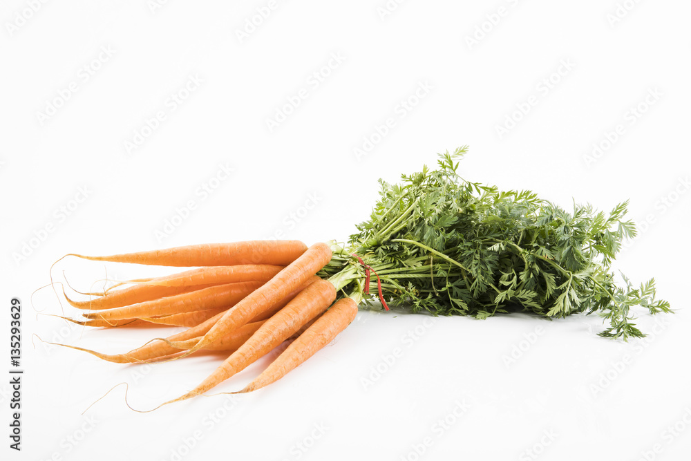 Bund Karotten auf weissen Hintergrund Stock-Foto | Adobe Stock