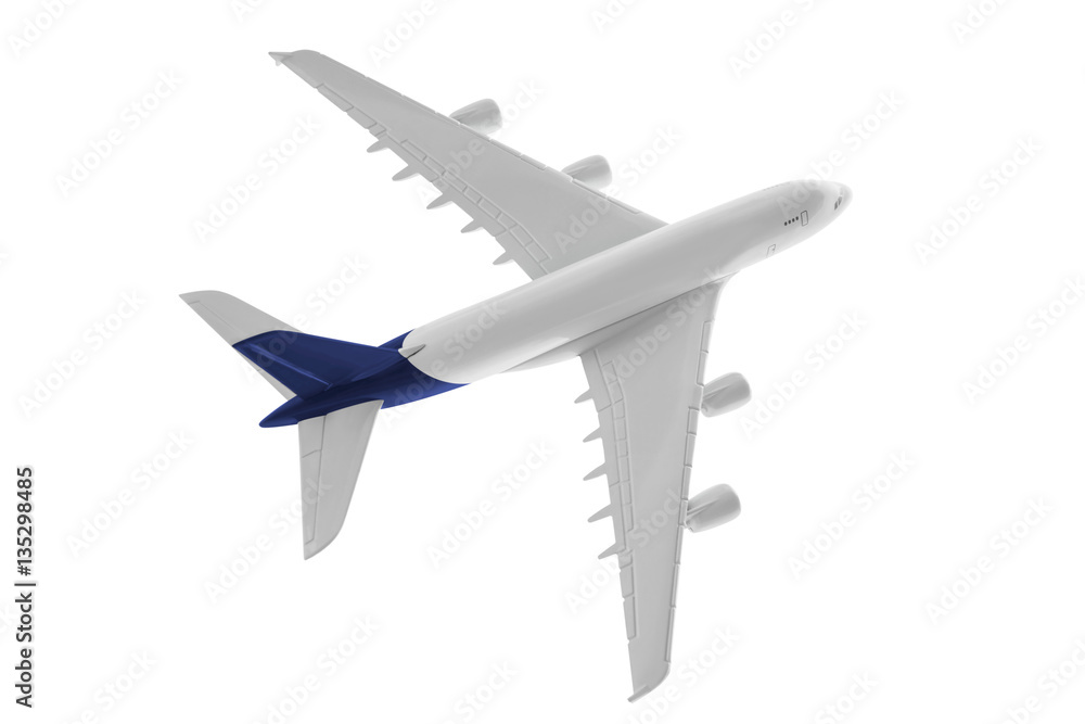 Airplane with blue color, Isolated on white background. Stock Photo ...