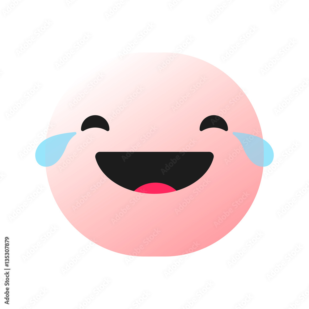 pink loud laugh emoticon , emoji crying because of laughter, smiley ...
