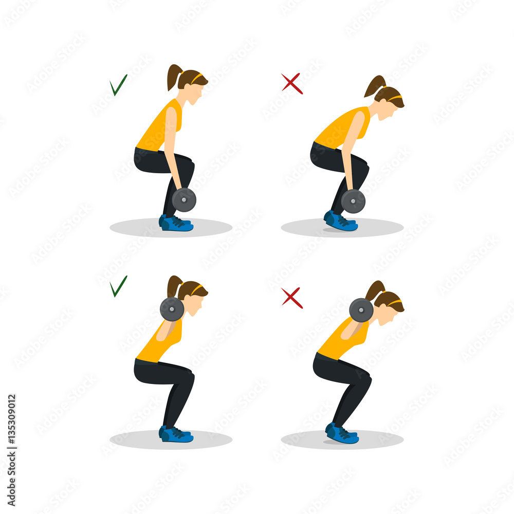 Squats with Barbell. Vector Stock Vector | Adobe Stock