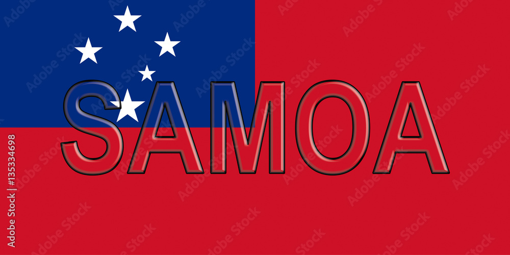 Flag of Samoa Word Stock Illustration | Adobe Stock