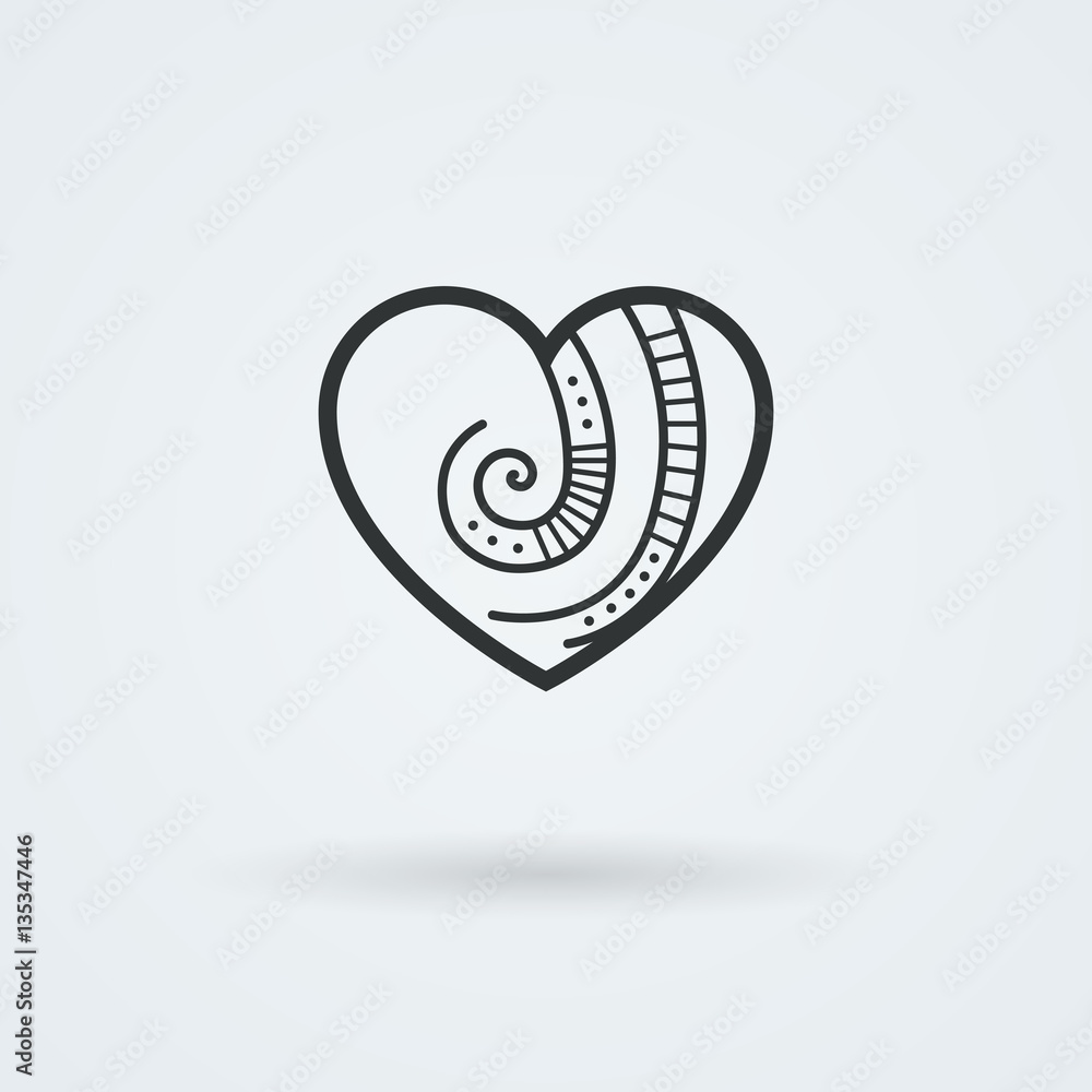 Vector Heart Icon. Single Object. Symbol for Interface. Stock Vector ...