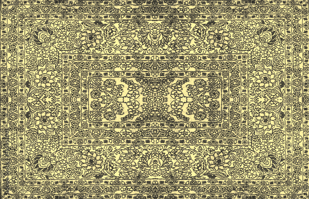 Persian Carpet Texture, abstract ornament. Round mandala pattern ...