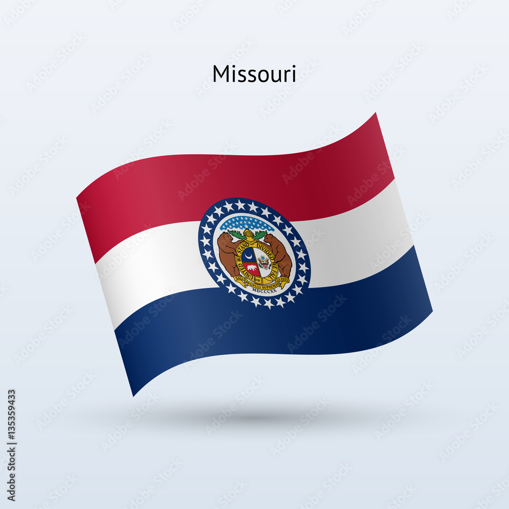 State of Missouri flag waving form. Vector illustration. Stock Vector ...