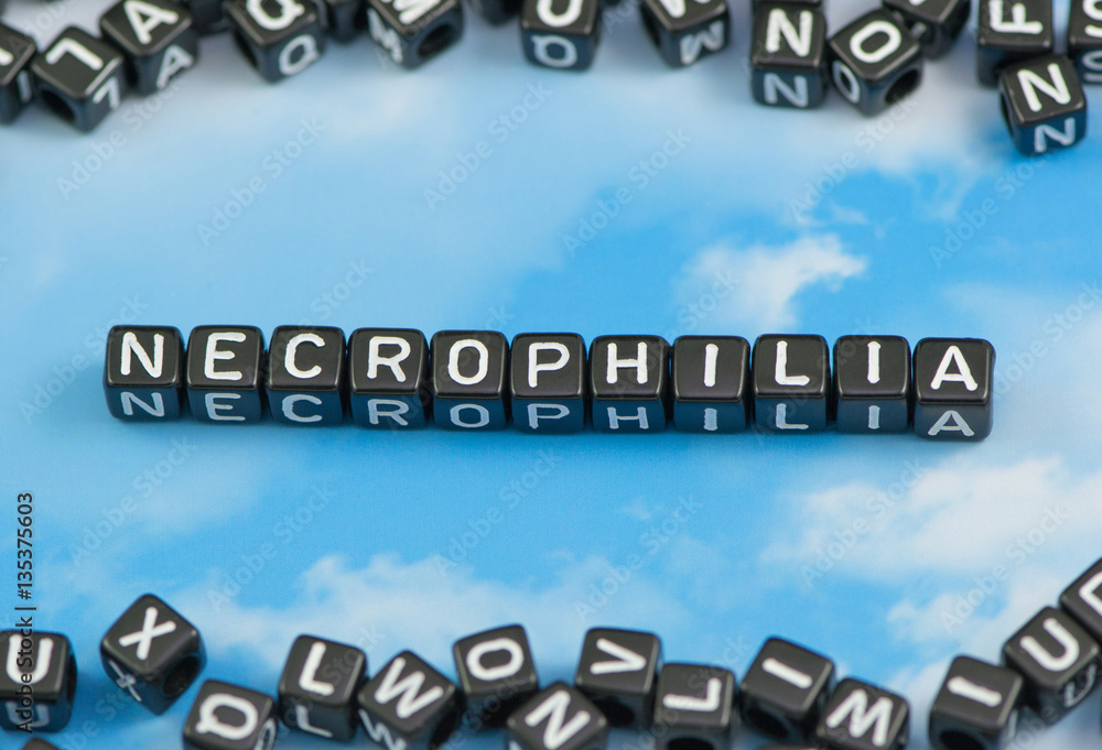 The word Necrophilia on the sky background Stock Photo | Adobe Stock
