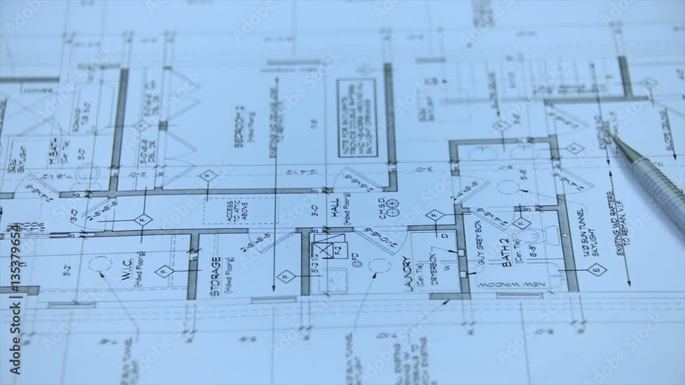 Architectural plans, construction blueprints for interior remodeling ...