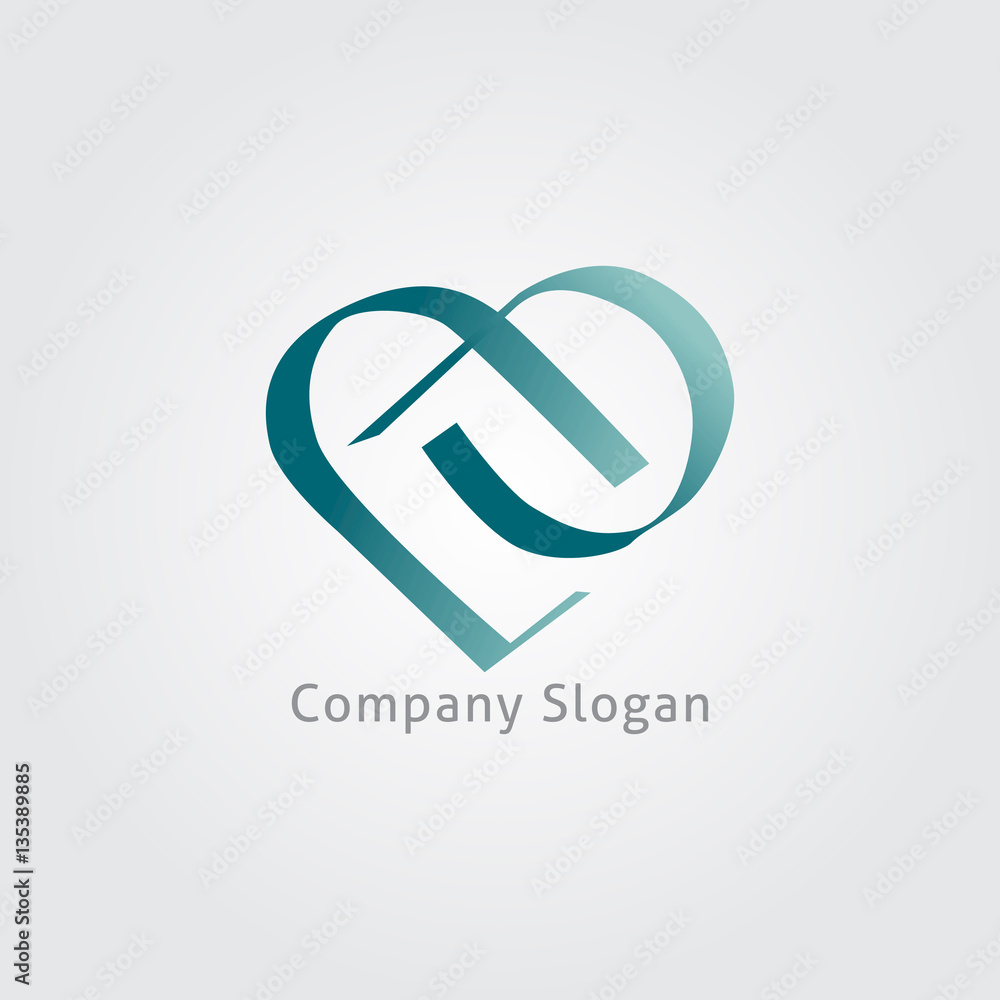 Letter heart logo icon design template elements Stock Vector | Adobe Stock