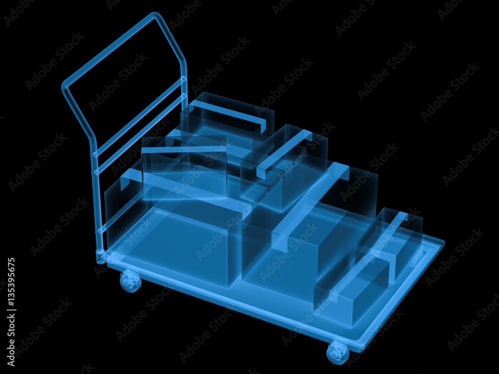 x ray trolley with storage boxes Stock Illustration | Adobe Stock