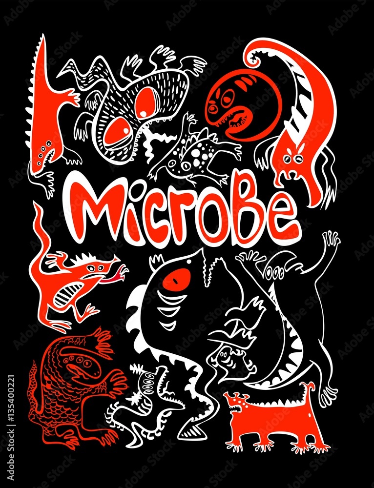 figure germs what are germs, evil, funny, freehand drawing, flu ...