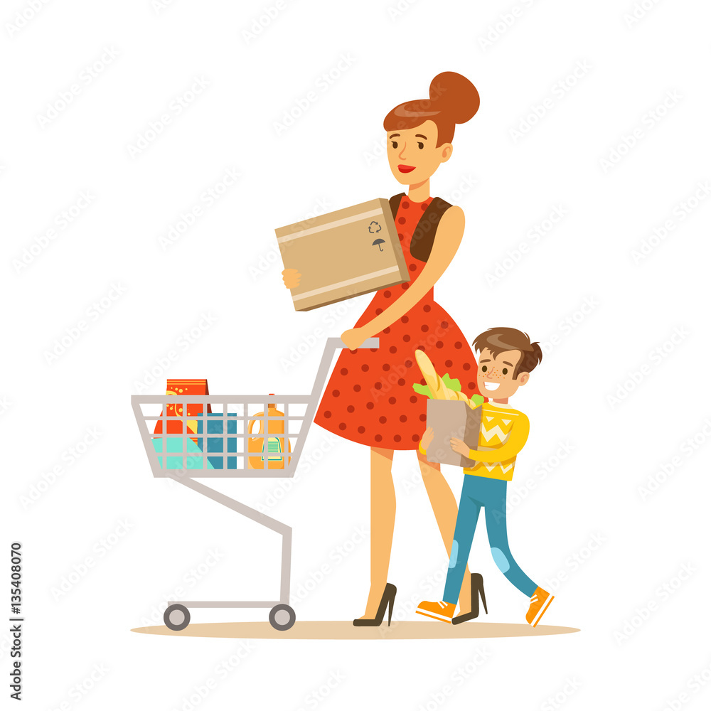 Mom Shopping Clip Art