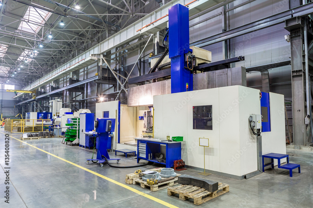 the interior metal manufacturing vertical machining center Stock Photo ...